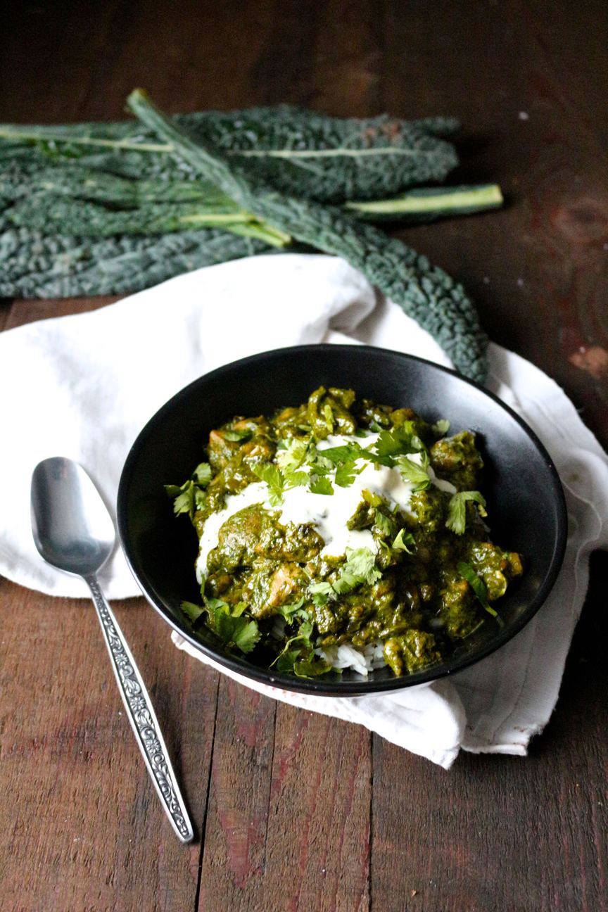 Creamy Kale and Chicken Curry - Naked Cuisine